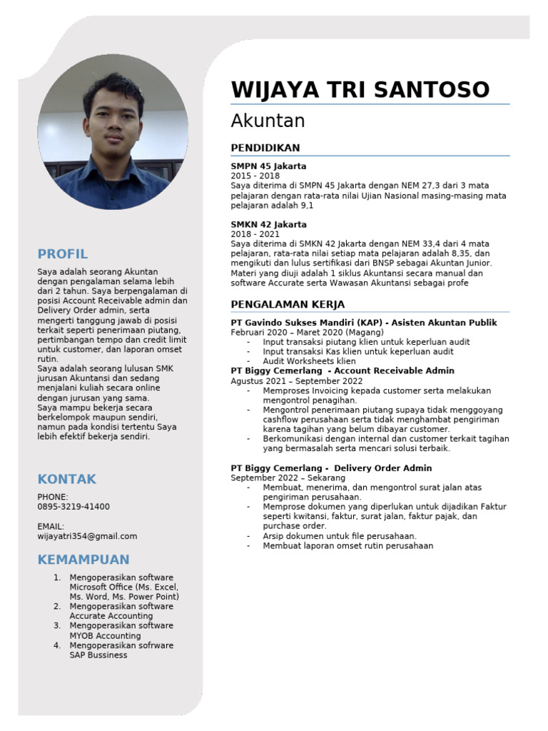 CV Wijaya Tri Santoso 2024 | PDF