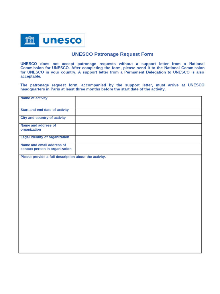 UNESCO Patronage Request Guide | PDF