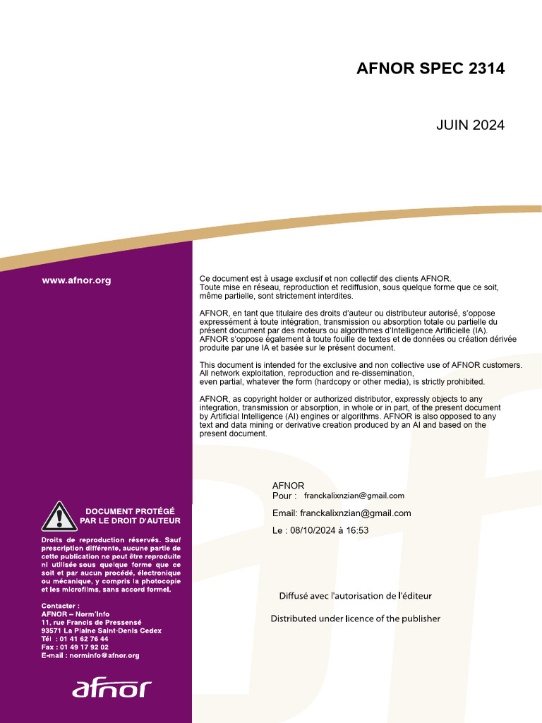 Afnor-spec Norme Ia | PDF | Artificial Intelligence | Intelligence (AI) & Semantics