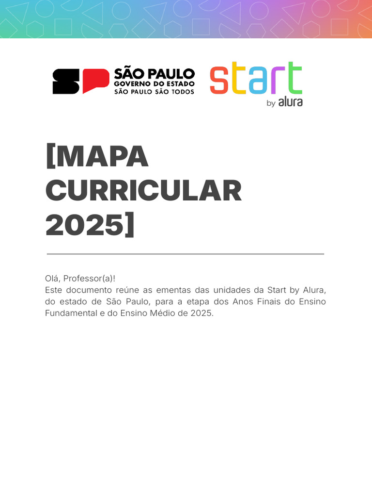 Mapa Curricular 2025: Anos Finais Ensino | PDF | Pensamento | Linguagem ...