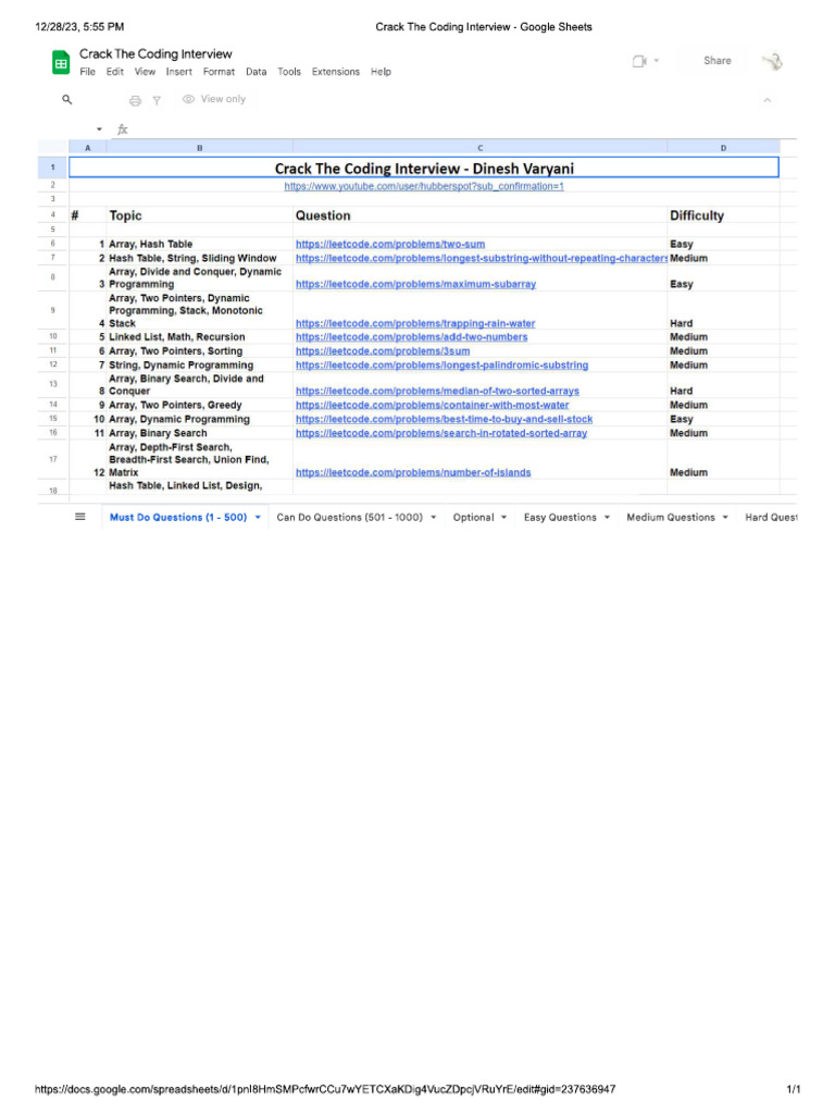 Leetcode Question List | PDF