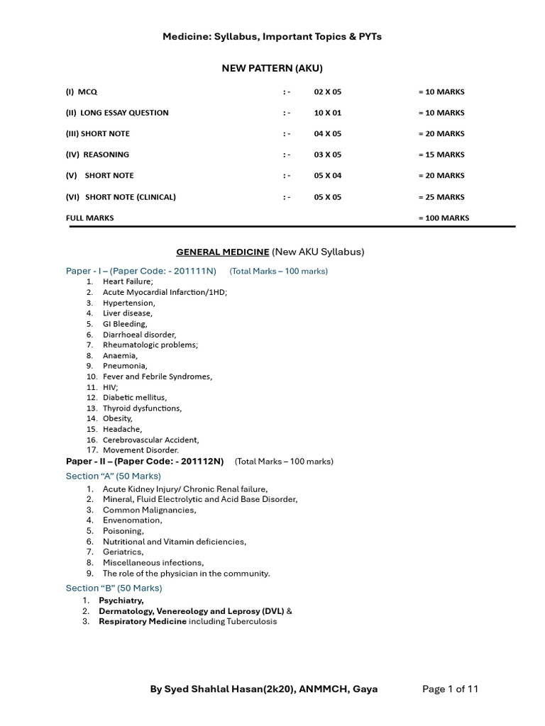 Medicine PYTs Updated | PDF | Respiratory Diseases | Anemia