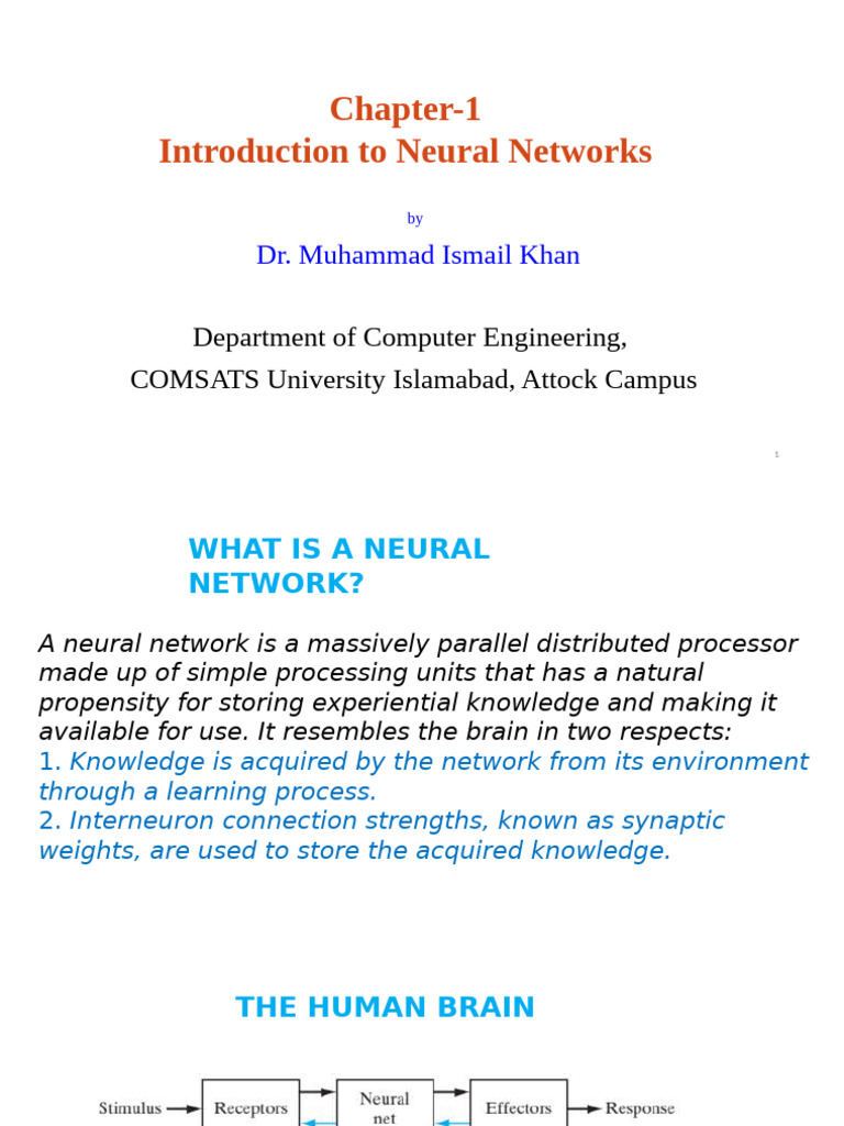 Chapter-1 Intorduction to Neural networks [Autosaved] | PDF | Synapse | Neuron
