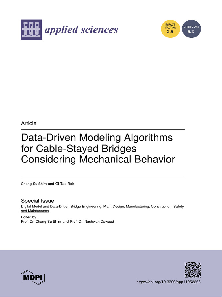 +2021 - Data-Driven Modeling Algorithms For Cable-Stayed Bridges Considering Mechanical Behavior ...