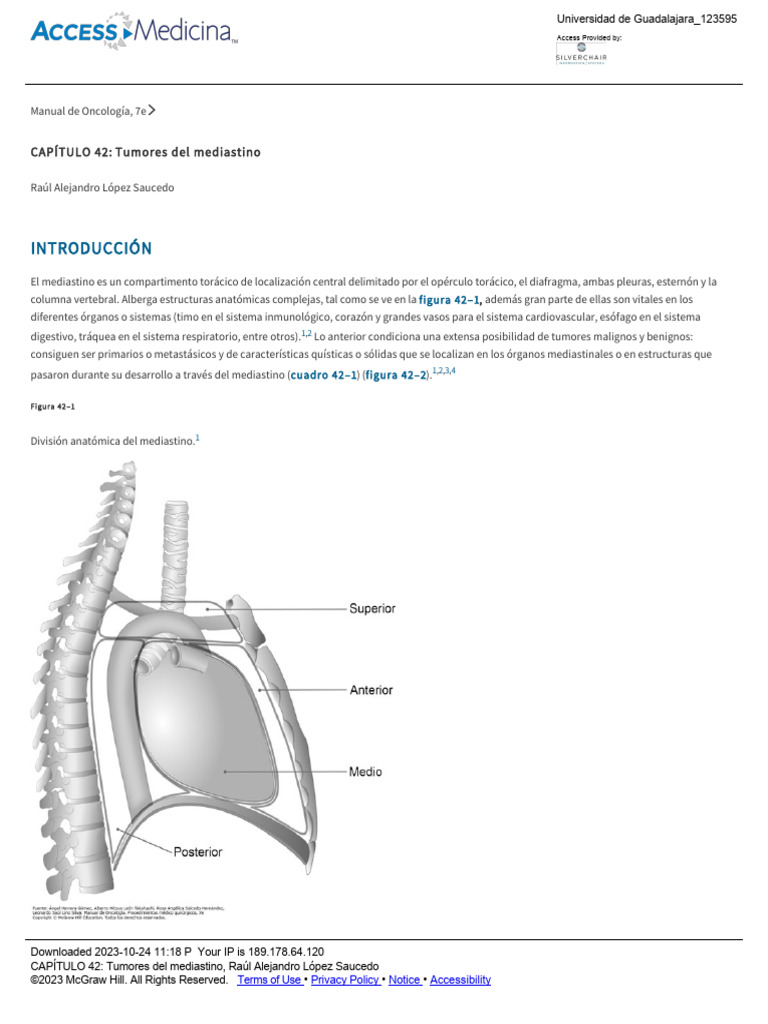 CAPÍTULO 42 - Tumores Del Mediastino | PDF | Neoplasias | Medicina CLINICA