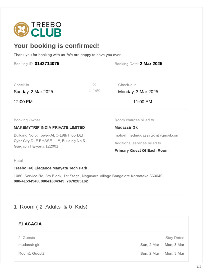 Confirmation - 0142714075 - Mudassir | PDF