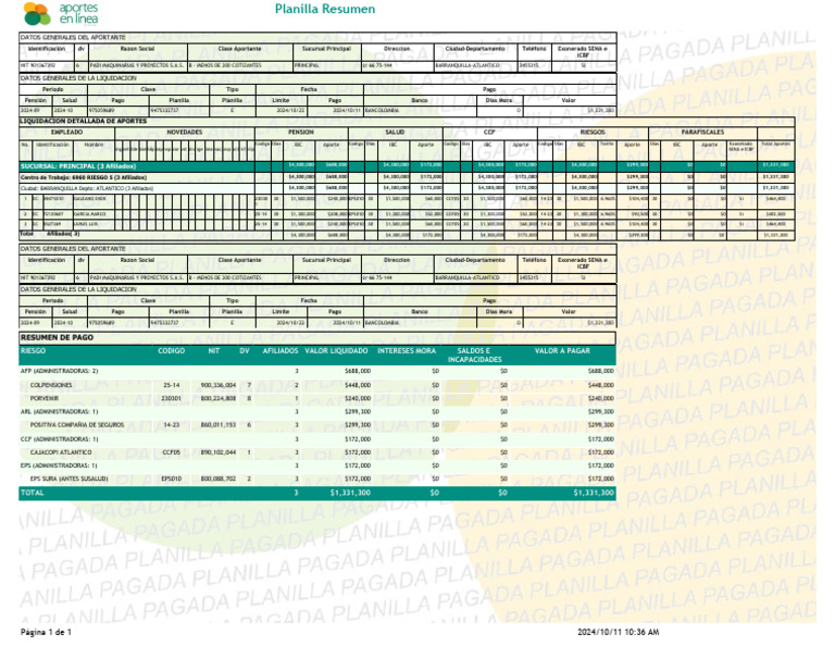9-Planilla Padi Septiembre | PDF | Servicios financieros | Pensión