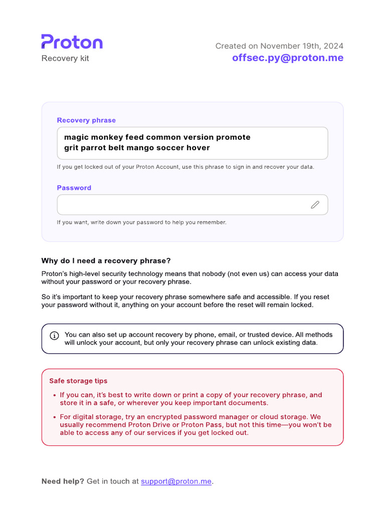 Offsec.py@Proton.me Proton Recovery Kit | PDF