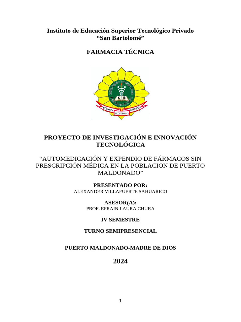 Proyecto Alexander | PDF | Farmacia | Farmacéutico
