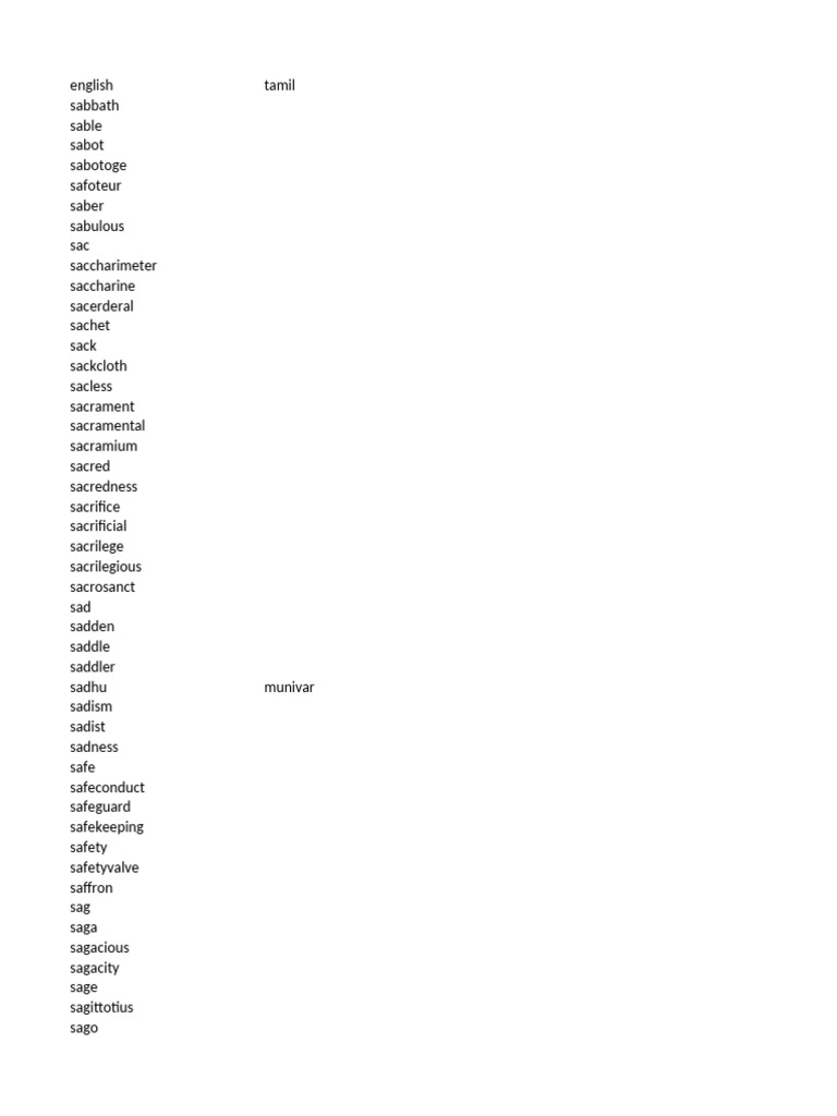 SSS LIFCO DICTIONARY WITH TAMIL WORDS | PDF