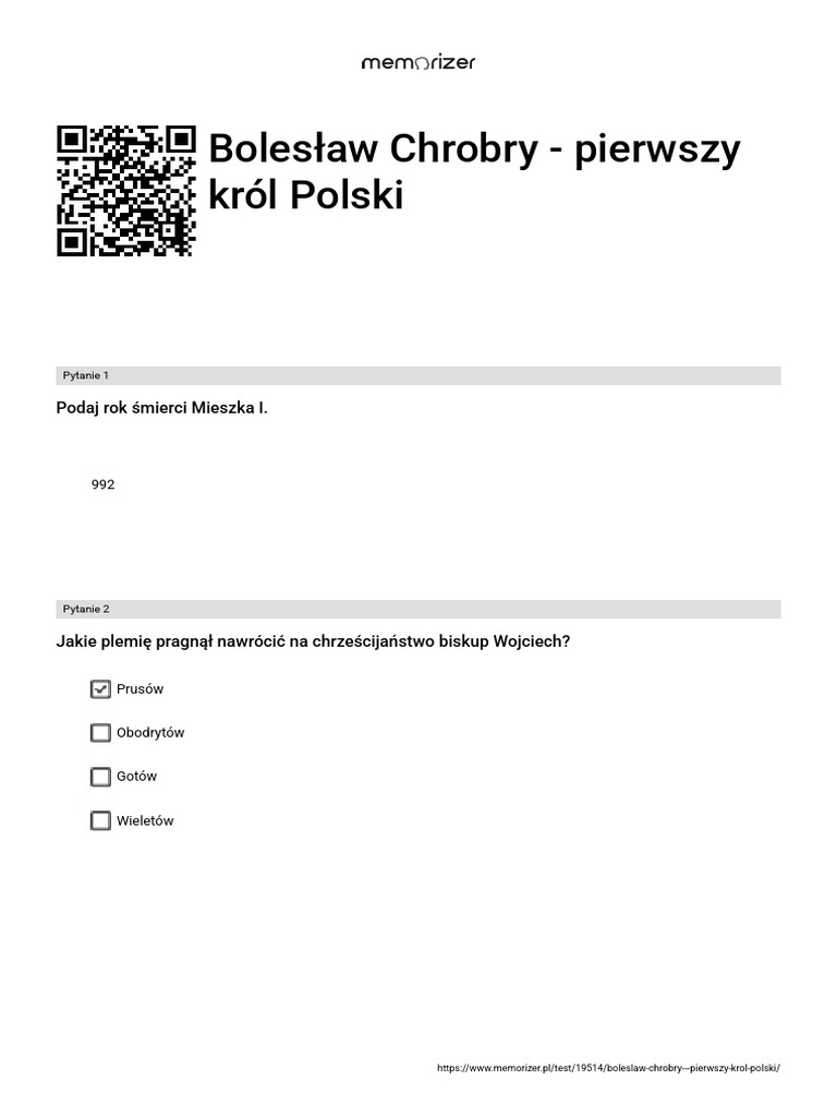 Bolesław Chrobry - Pierwszy Król Polski - WYPEŁNIONY | PDF