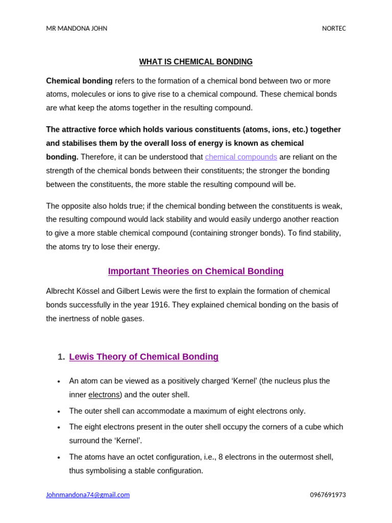 Understanding Chemical Bonding Basics | PDF | Ionic Bonding | Chemical ...