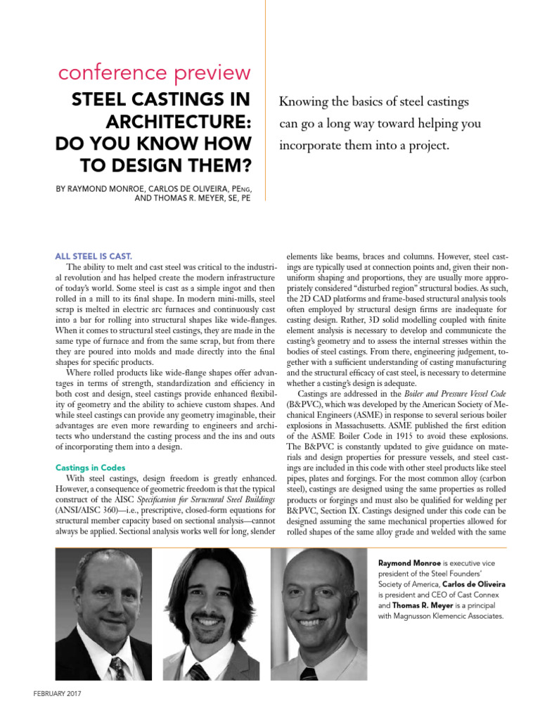 Conference Preview: Steel Castings in Architecture: Do You Know How To ...