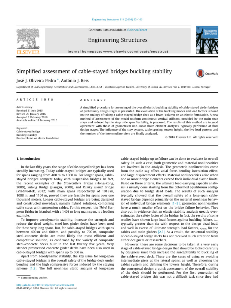 Simplified assessment of cable-stayed bridges buckling stability | PDF ...
