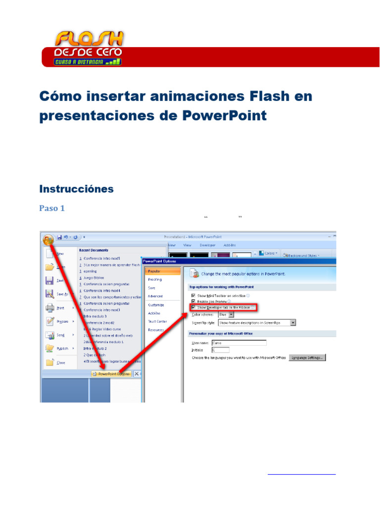 Insertar Flash en PowerPoint: Guía Rápida | PDF | Adobe Flash ...