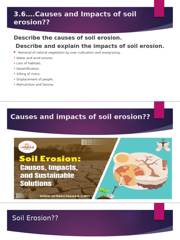 Pptx#7 Causes & Impact of Soil Erosion | PDF | Erosion | Soil