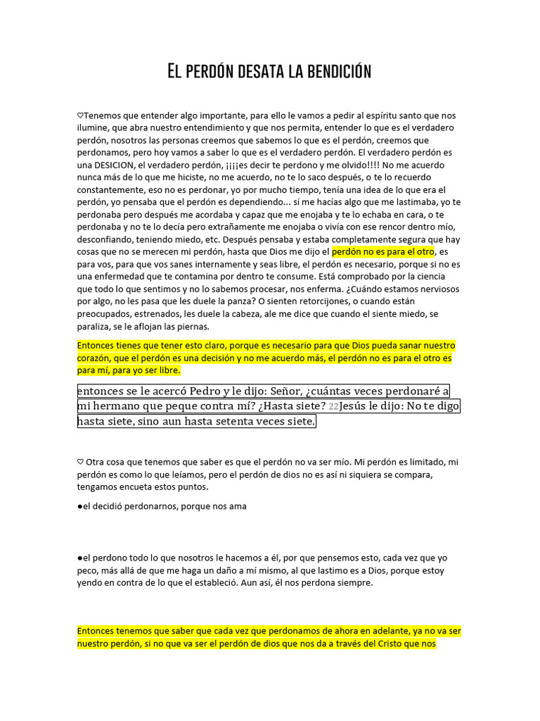 El Poder Transformador del Perdón | PDF | Perdón | Oración