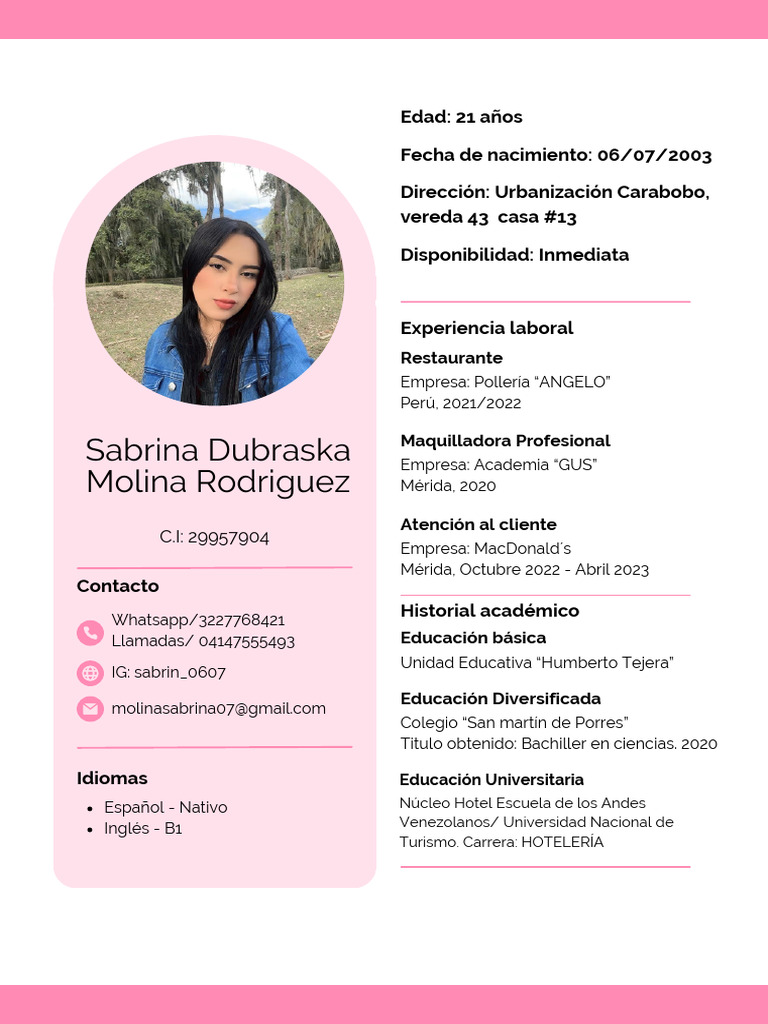 Perfil Profesional de Sabrina Molinas | PDF