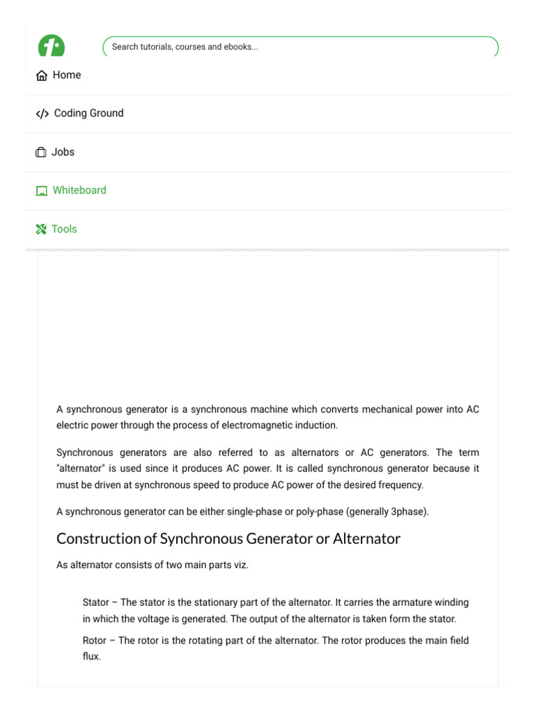 Synchronous Generator - Construction and Working Principle | PDF ...