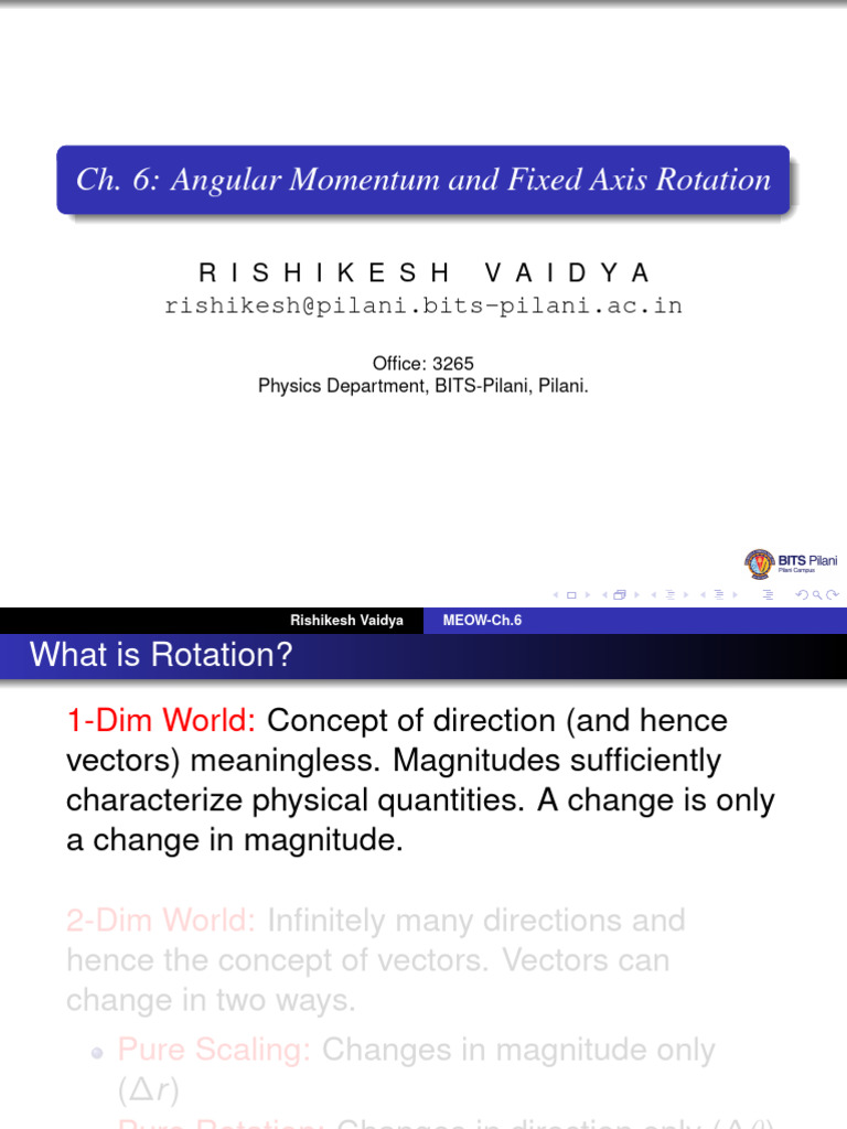 MEOW-Rishikesh-Ch-6 | PDF | Rotation | Angular Momentum
