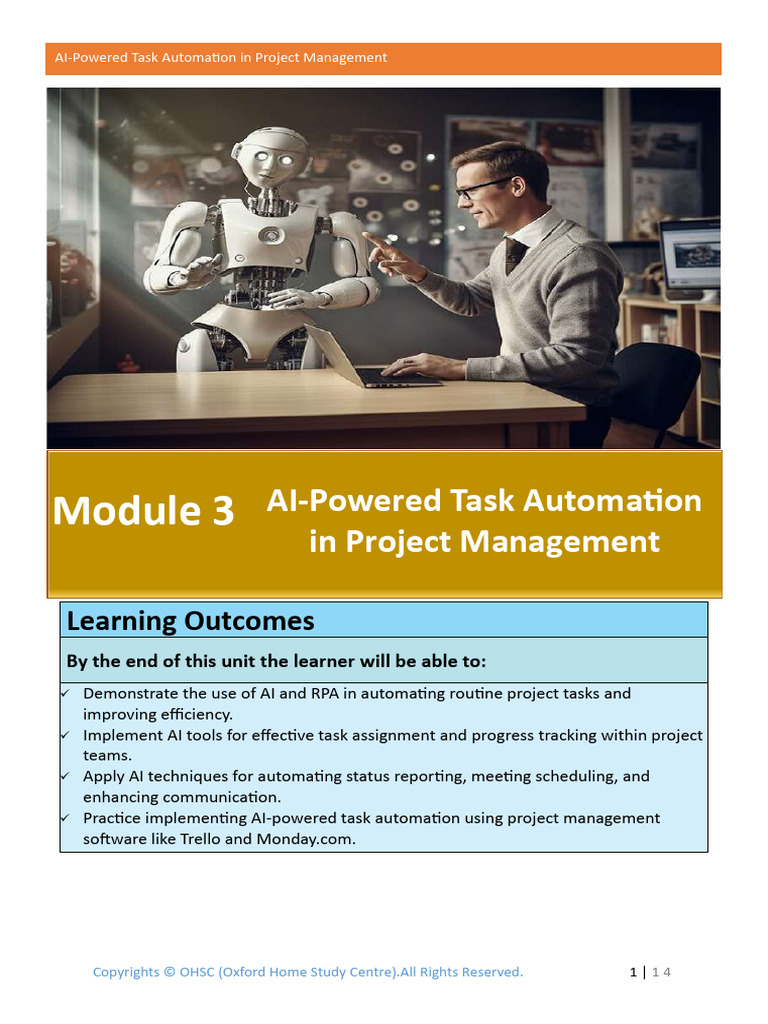 Module 3 AI-Powered Task Automation in Project Management | PDF | Artificial Intelligence ...