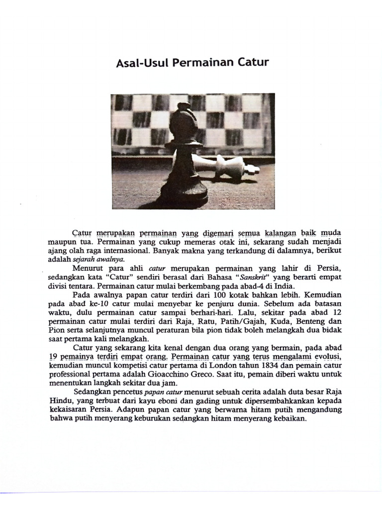 Asal-Usul Permainan Catur | PDF
