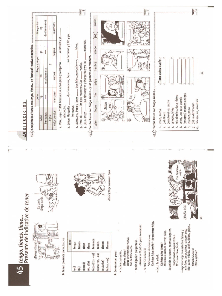 19 - Ejercicios Repaso Tener A3 | PDF