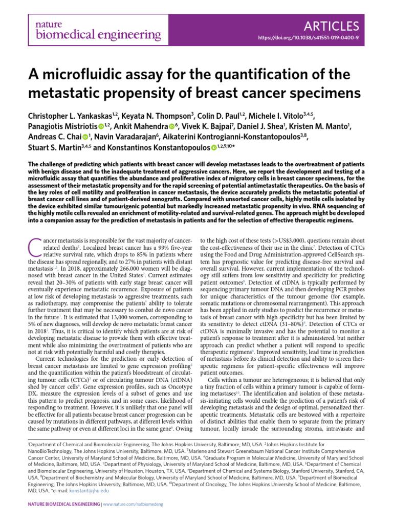 Yankaskas et al., microfluidic assay metastatic propensity of breast ...