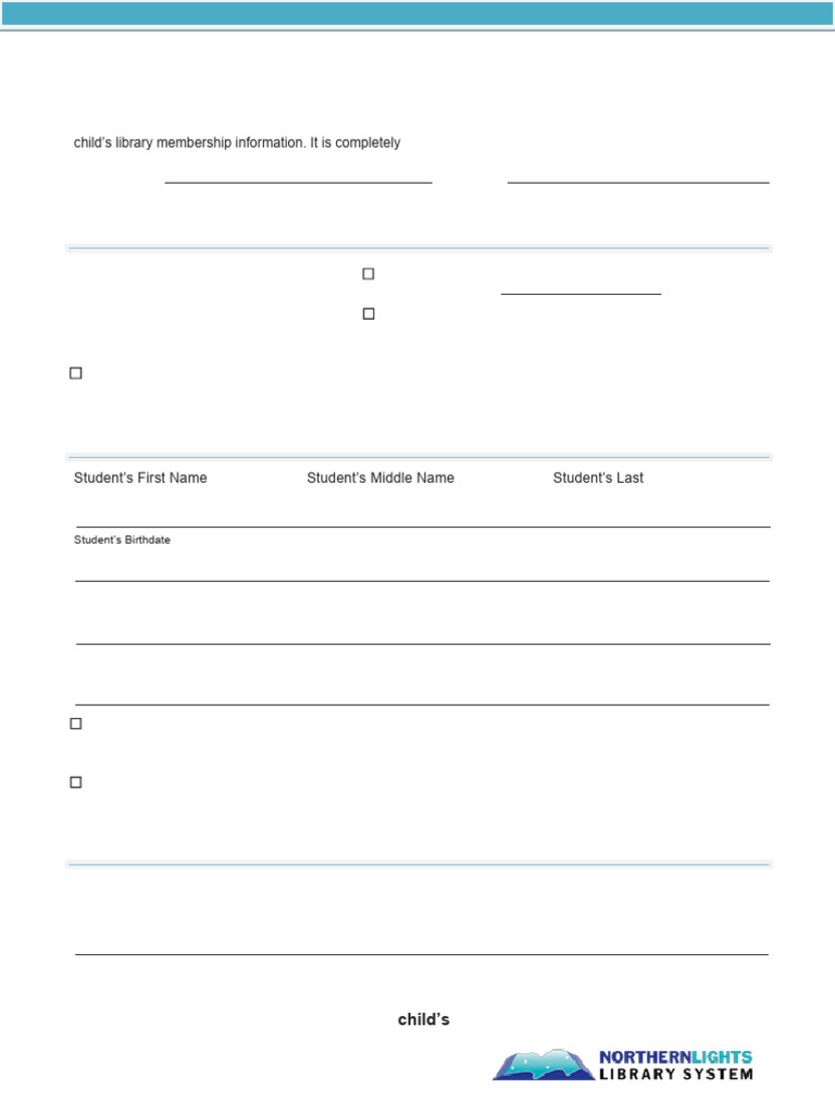 Library Membership Card Application Form | PDF | Libraries
