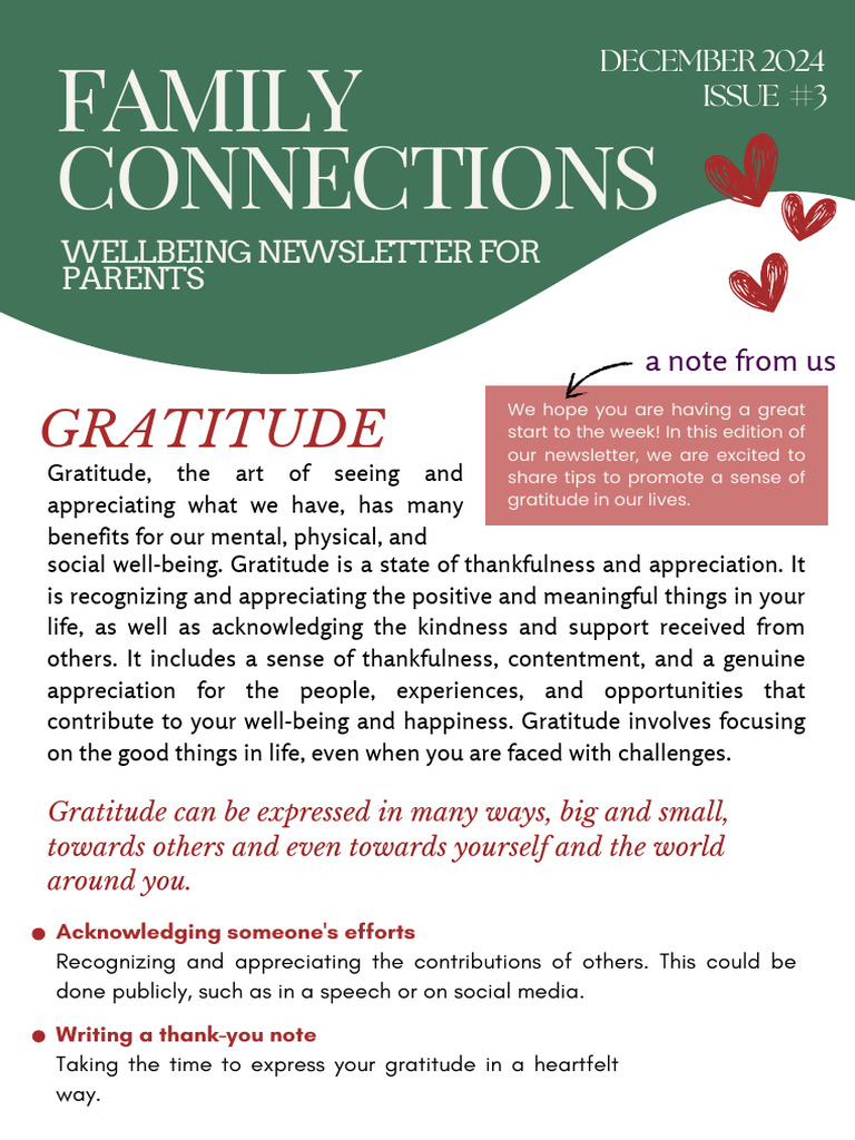 Newsletter | PDF | Gratitude | Motivation