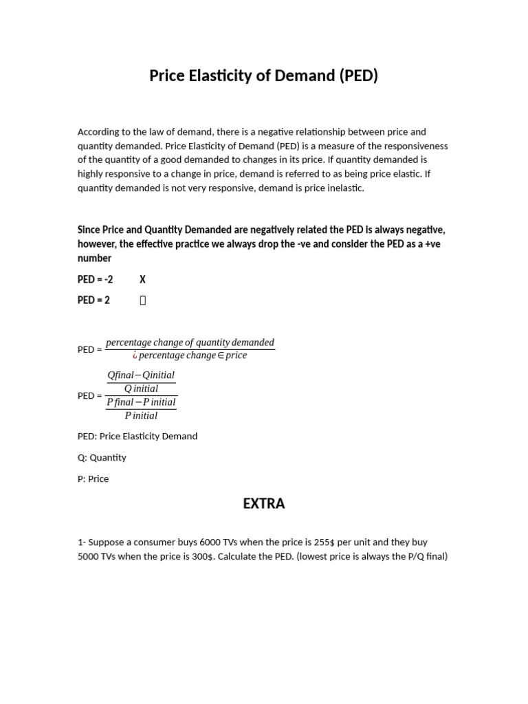 Chapter 3.1 Price Elasticity of Demand | PDF | Elasticity (Economics ...