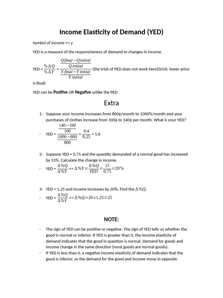 Chapter 3.2 Income Elasticity of Demand | PDF | Elasticity (Economics ...
