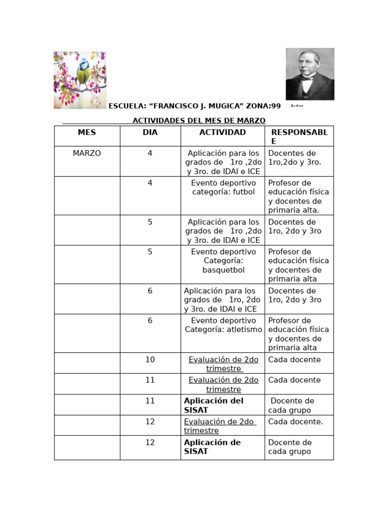 Actividades de Octubre | PDF | Aprendizaje