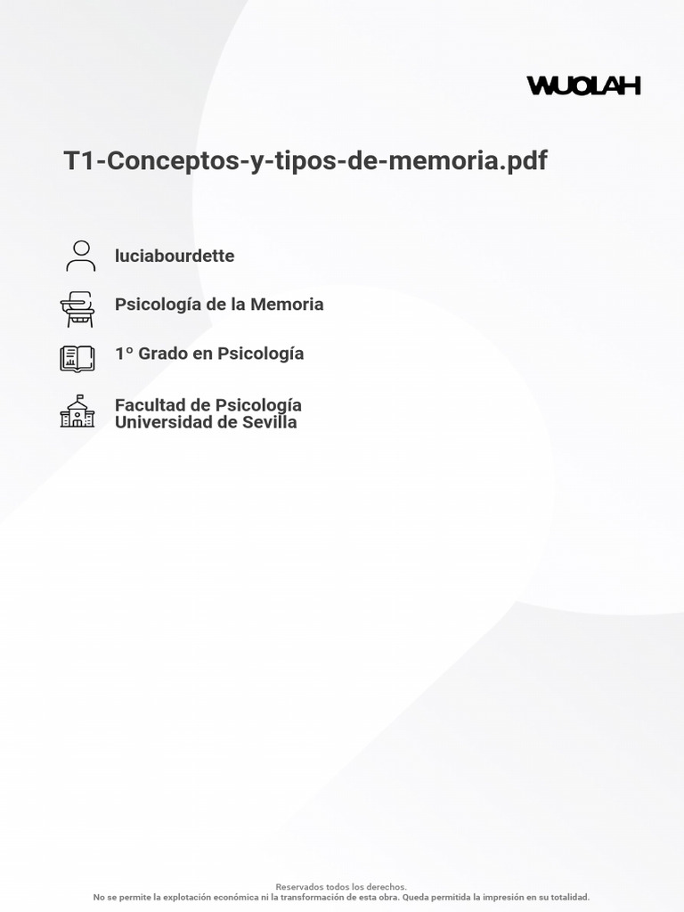 wuolah-free-T1-Conceptos-y-tipos-de-memoria | PDF | Memoria | Aprendizaje