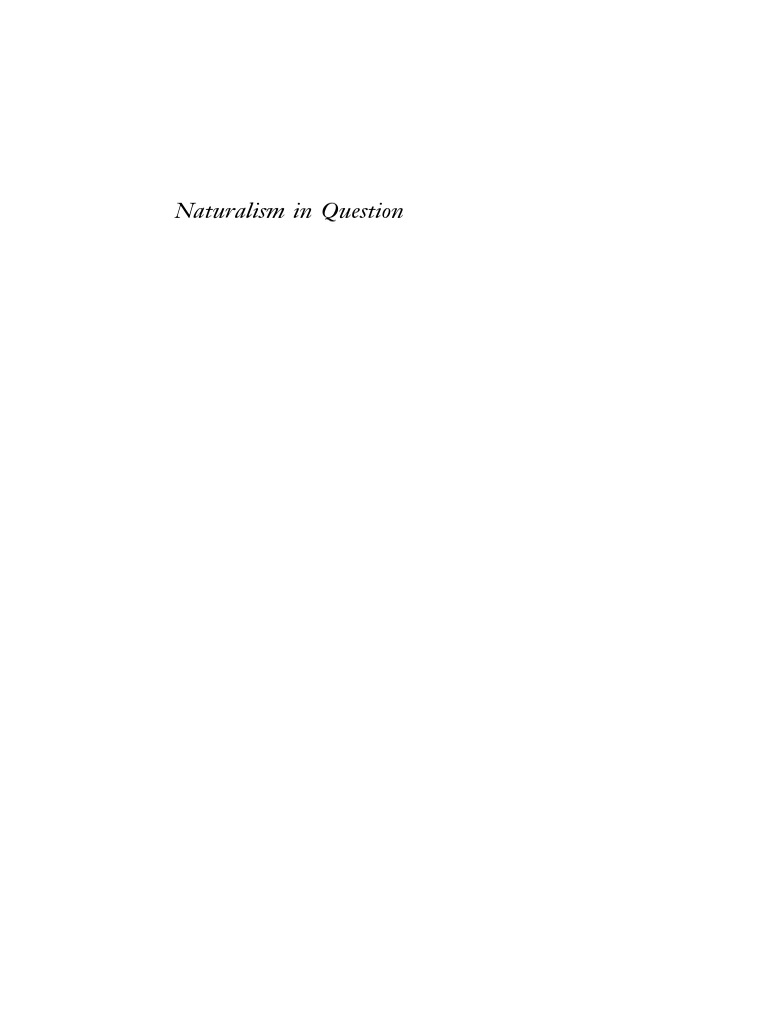 Naturalism in Question | PDF | Metaphysical Naturalism | Naturalism ...