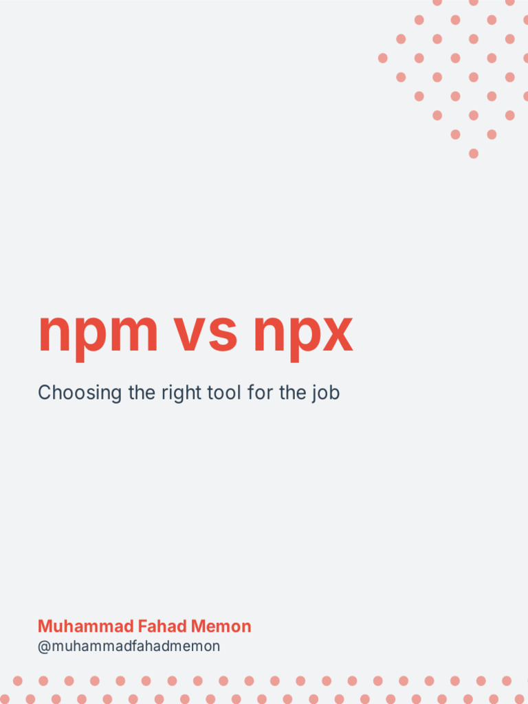 Npm Vs Npx Whats The Difference Pdf
