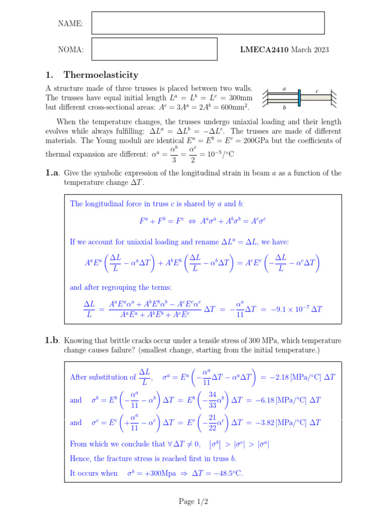 Thermoelasticity & Bending Analysis | PDF | Bending | Stress (Mechanics)
