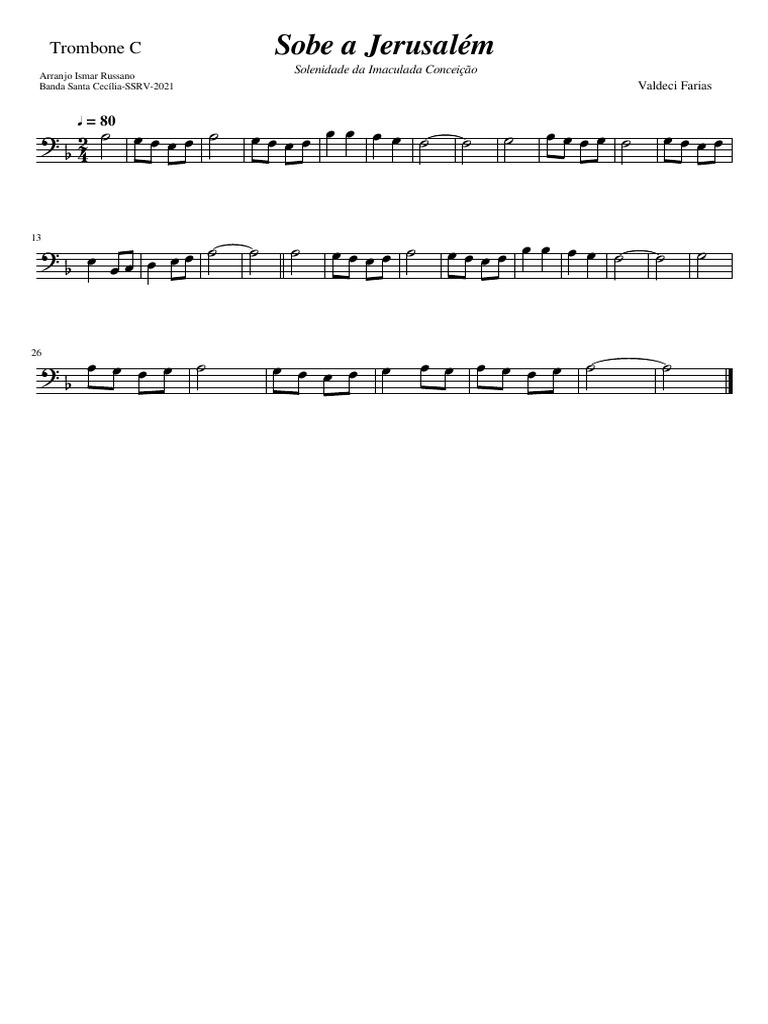 Sobe A Jerusalém-Trombone | PDF