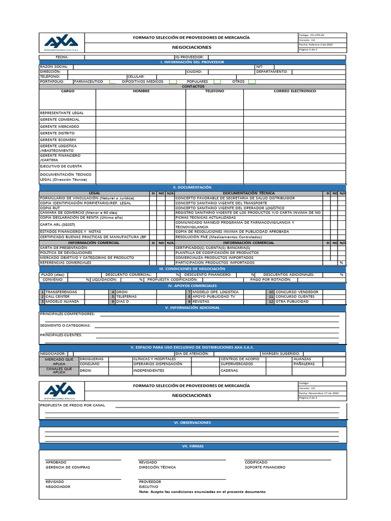Fo-Cpr-02 Seleccion de Proveedores Jose Gelvez | PDF | Publicidad | Economias
