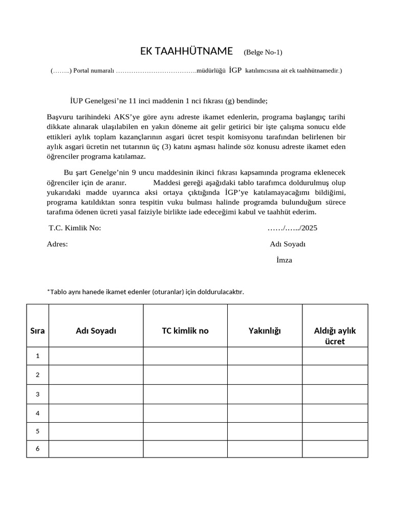 İGP Ek taahütname | PDF