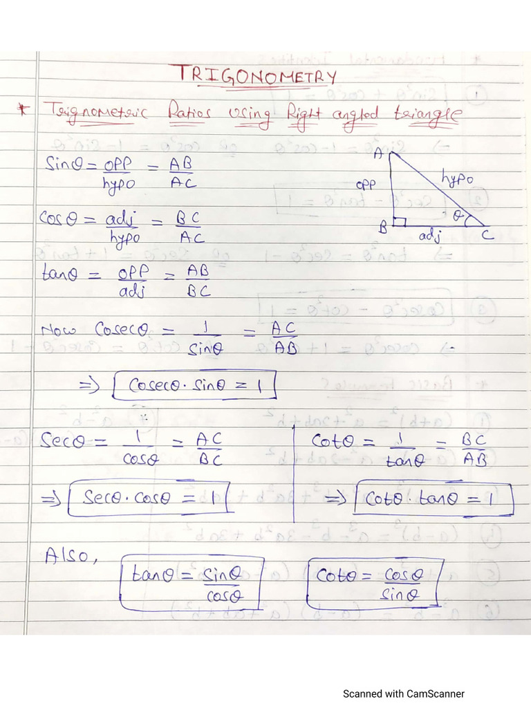 Chapter - 1 ( Trigonometry) (Part 1) | PDF