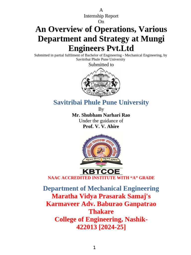 Internship Overview at Mungi Engineers | PDF | Welding | Construction