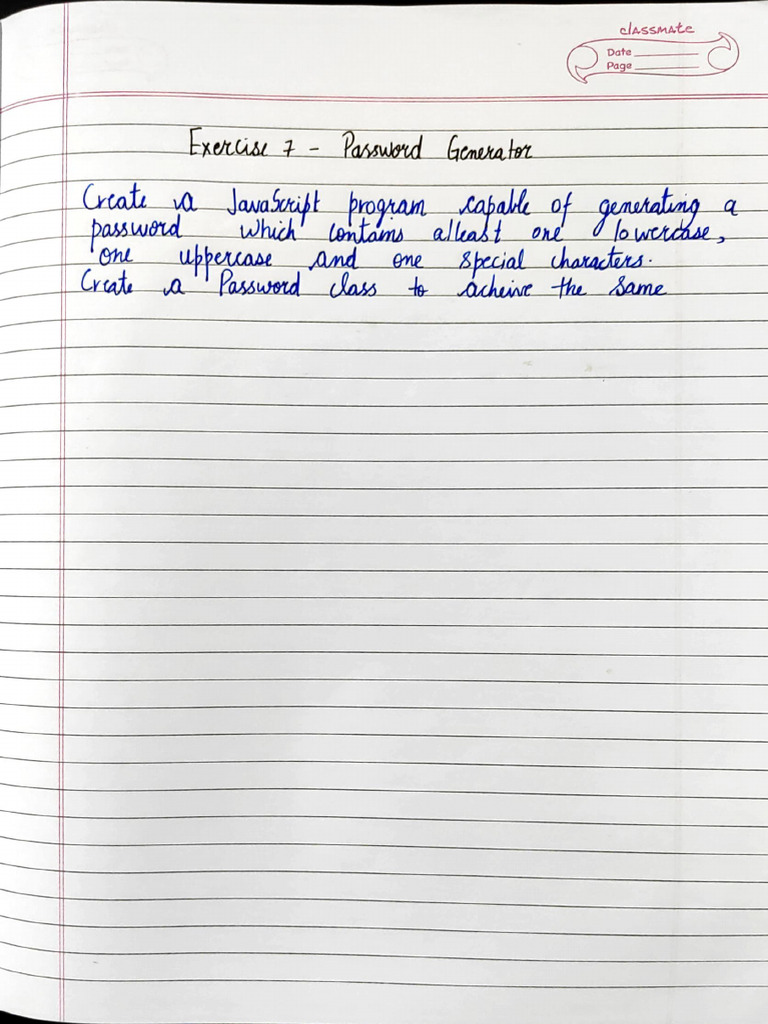 Exercise 7 - Password Generator | PDF