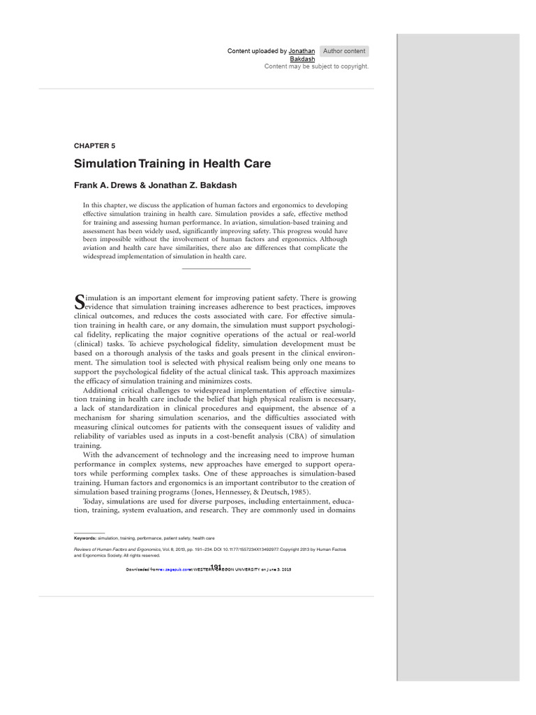 (PDF) Simulation Training in Health Care | PDF | Simulation