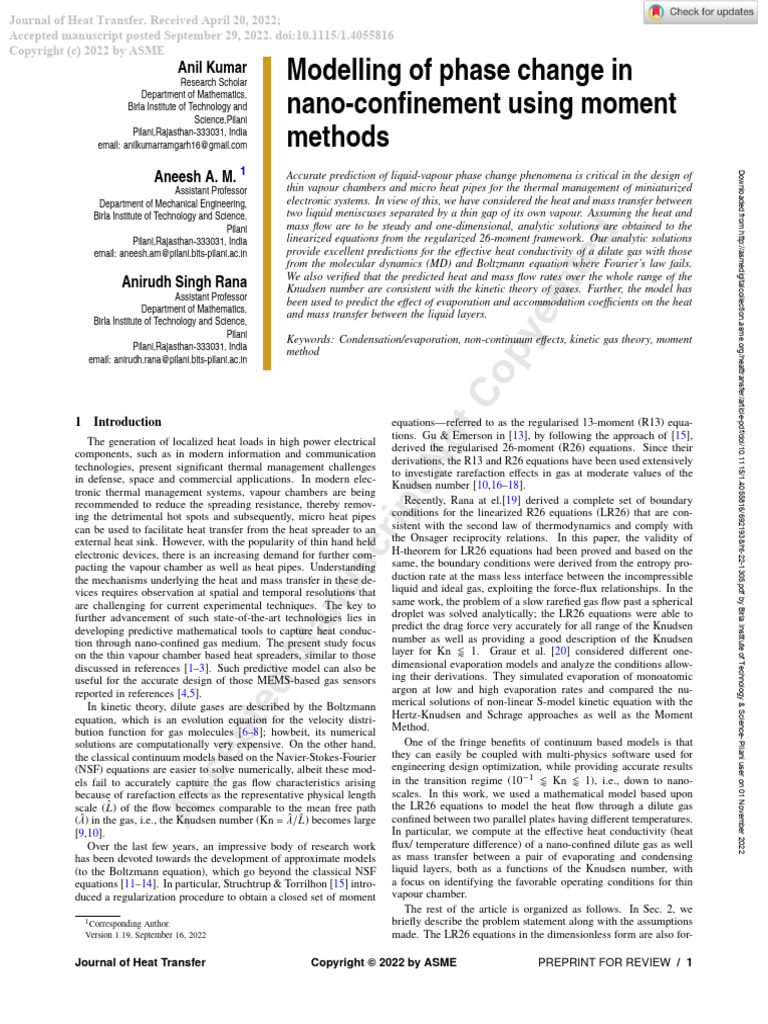 Modelling of Phase Change in | PDF | Gases | Thermal Conduction
