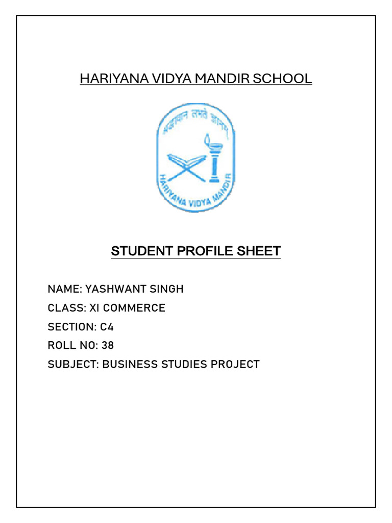 Student Profile Sheet | PDF