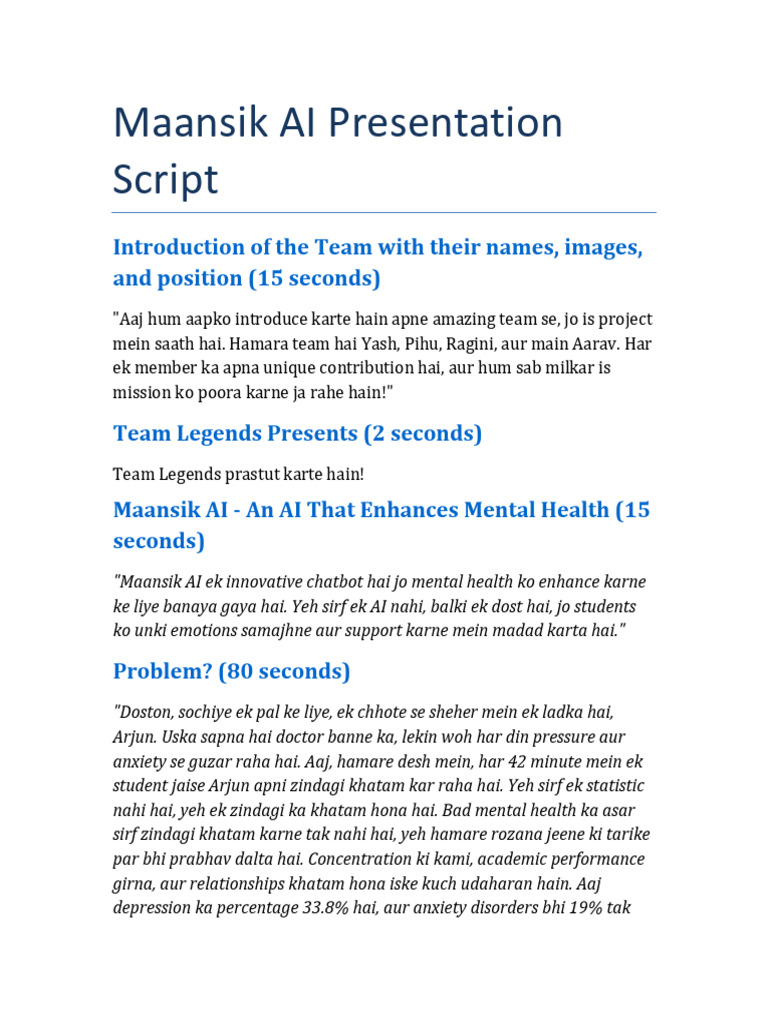 Maansik Ai Presentation Script | PDF | Cloud Computing | Information Technology