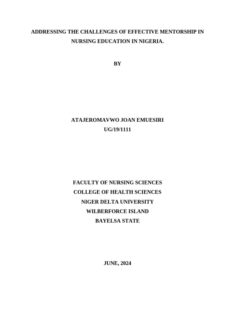 Addressing The Challenges of Effective Mentorship | PDF | Mentorship | Nursing