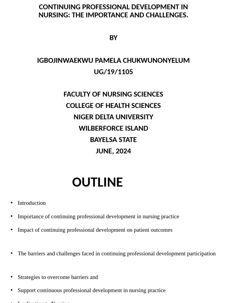 Importance of CPD in Nursing Practice | PDF | Health Care | Nursing