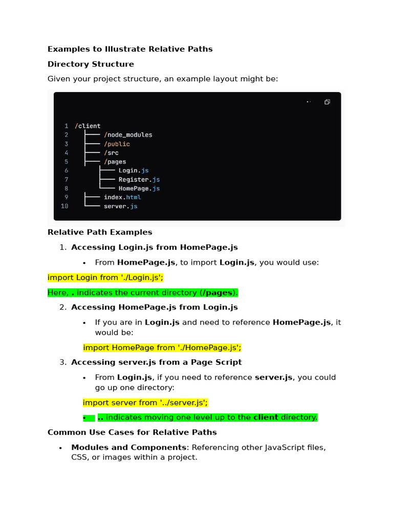 Examples To Illustrate Relative Paths | PDF | Java Script | Databases